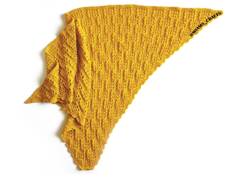 Leaf Relief Shawlette Knitting Pattern PDF by Wiam's Crafts - Etsy