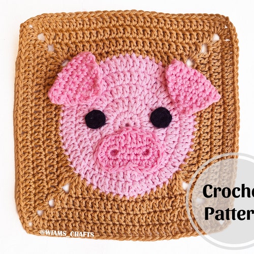 Piggy Granny Square Crochet Pattern PDF by Wiam's Crafts - Etsy