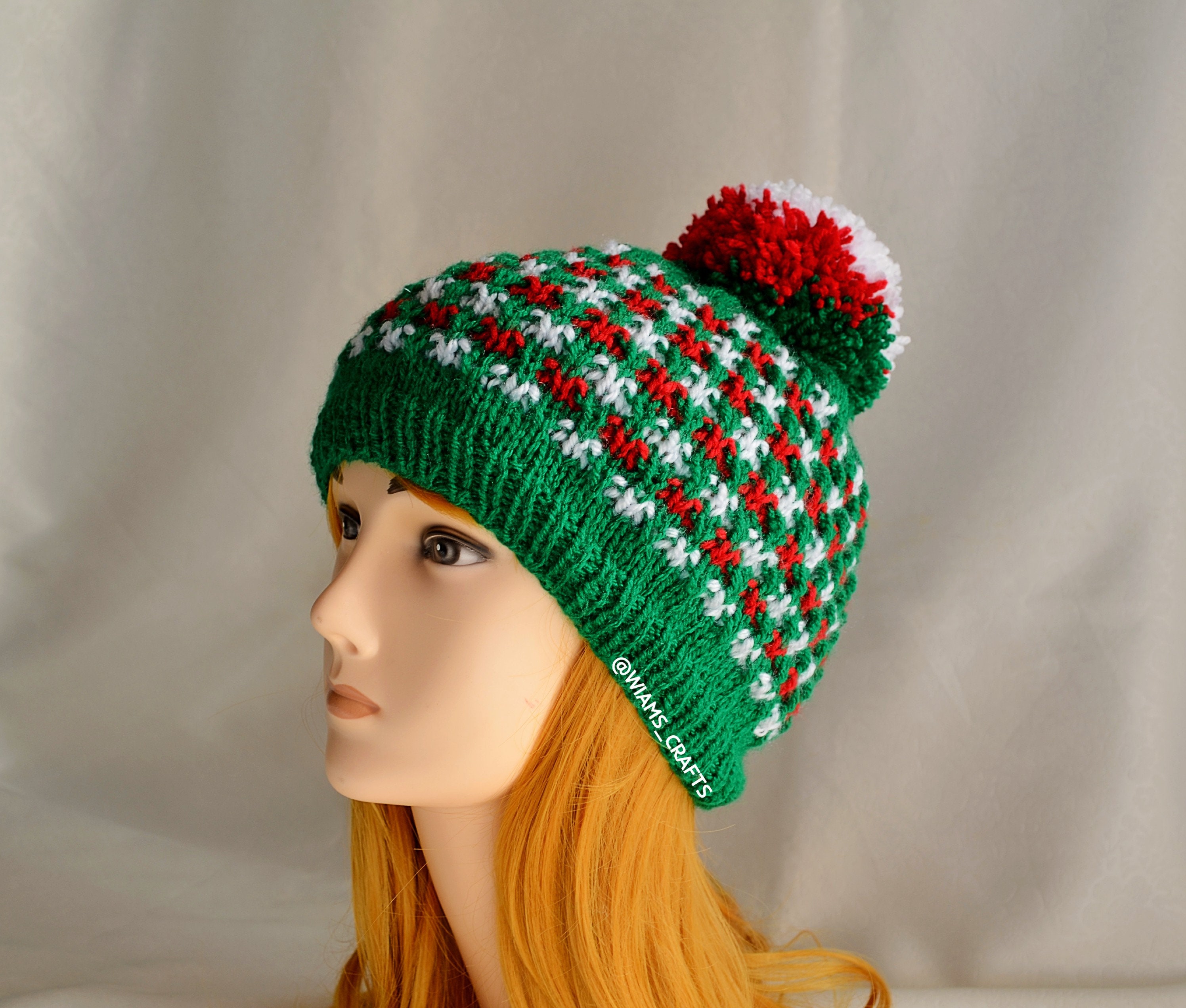 Christmas Lights Hat Knitting Pattern PDF by Wiam's Crafts - Etsy
