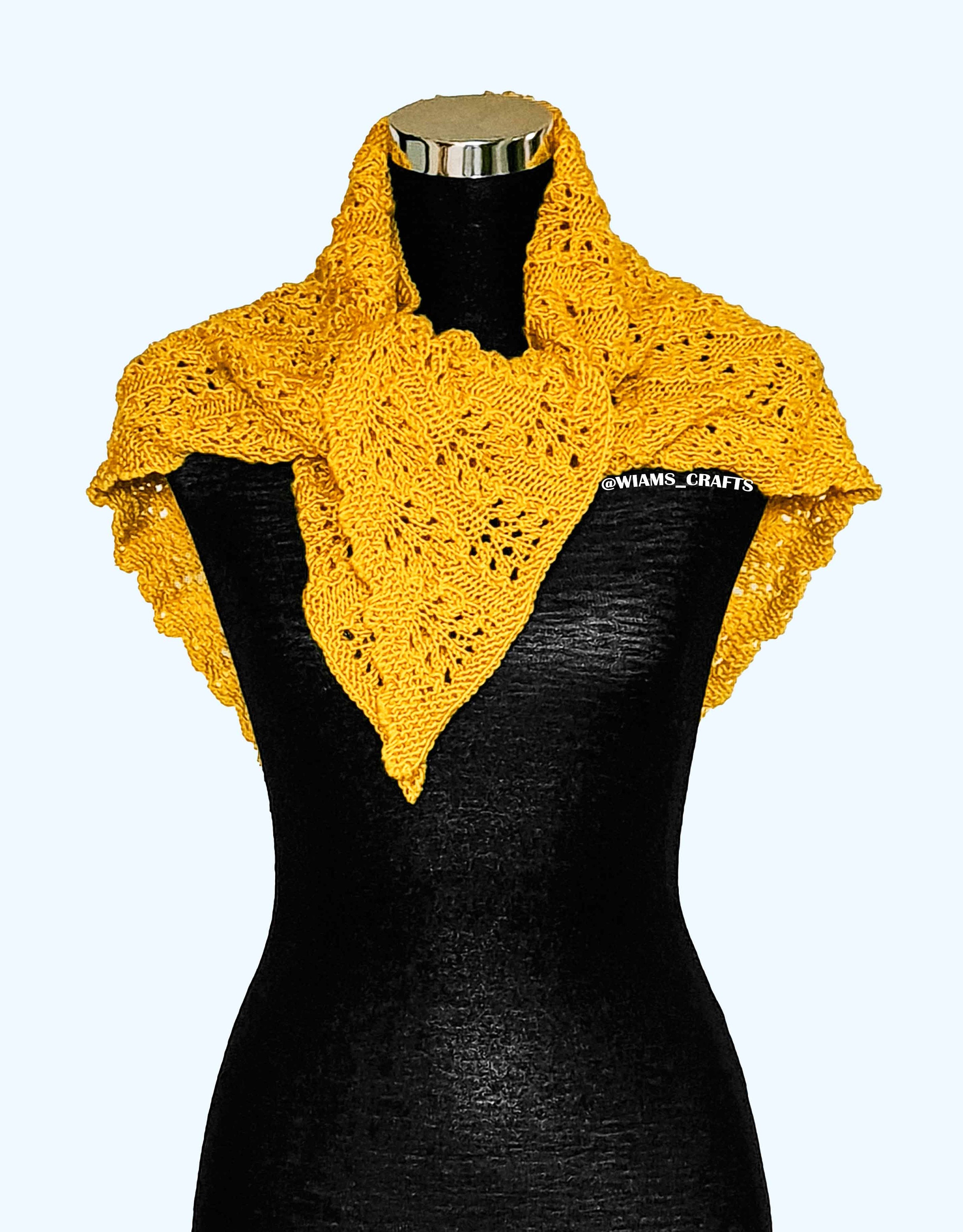 Leaf Relief Shawlette Knitting Pattern PDF by Wiam's Crafts - Etsy