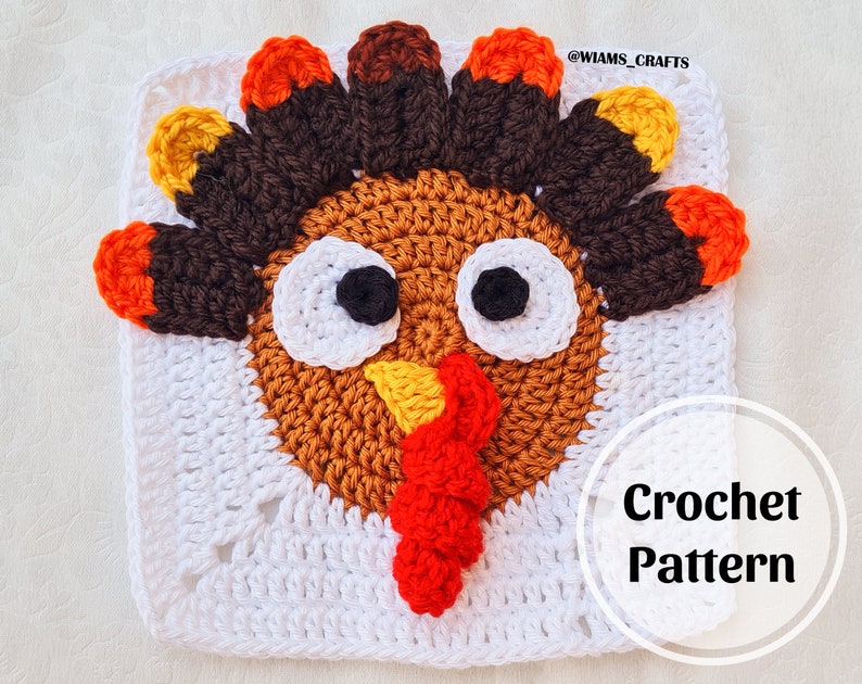 Turkey Granny Square Crochet Pattern PDF by Wiam's Crafts - Etsy