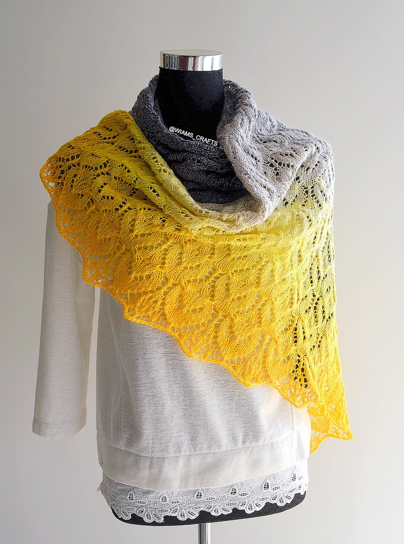 Wrap Me in Sunshine Shawl - Knitting Pattern PDF by Wiam's Crafts - Etsy