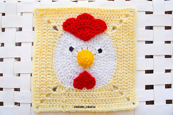 Year of the Chicken Granny Square Crochet Pattern PDF by | Etsy