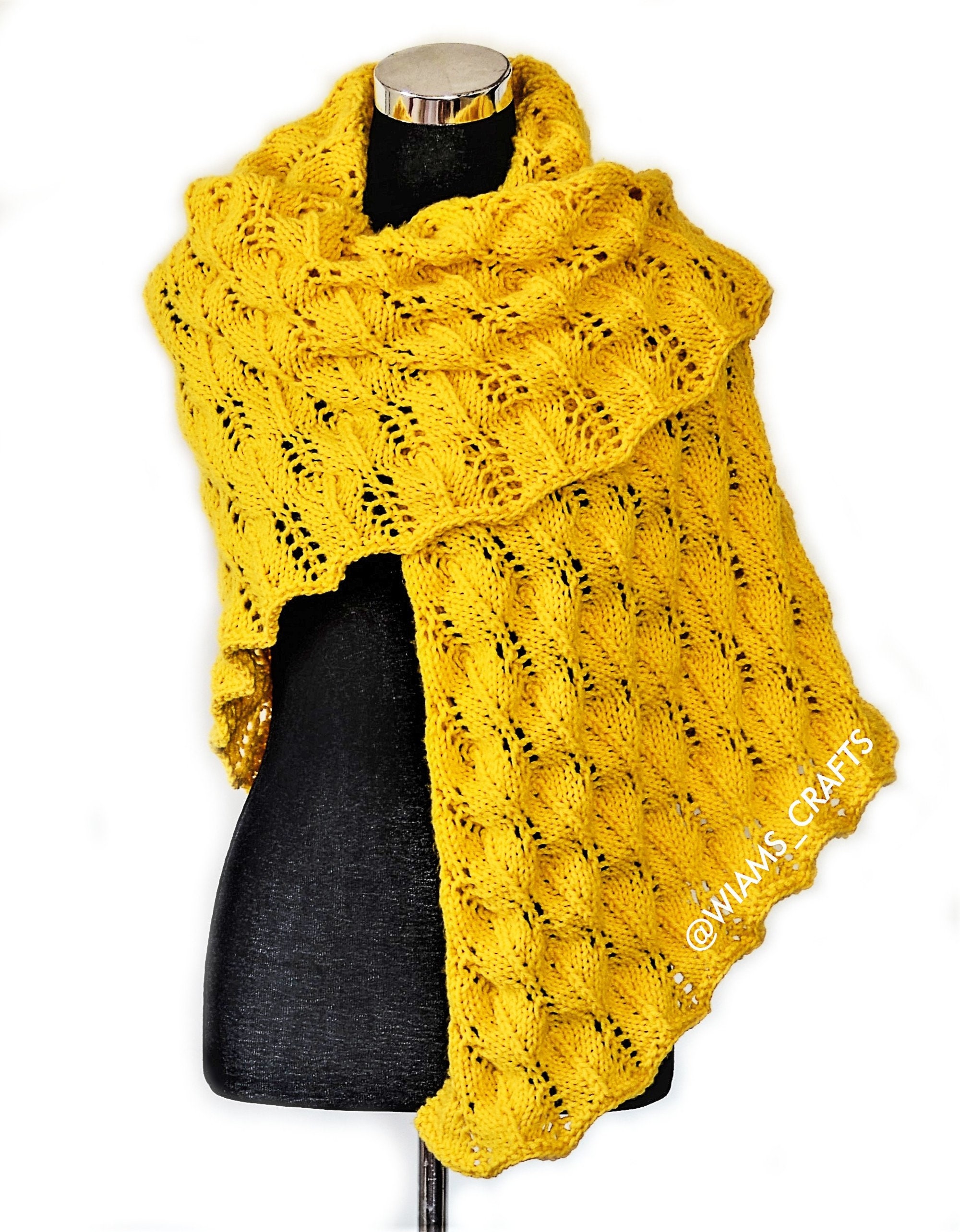 Sunflower Swirls Shawl - Knitting Pattern PDF by Wiam's Crafts - Etsy