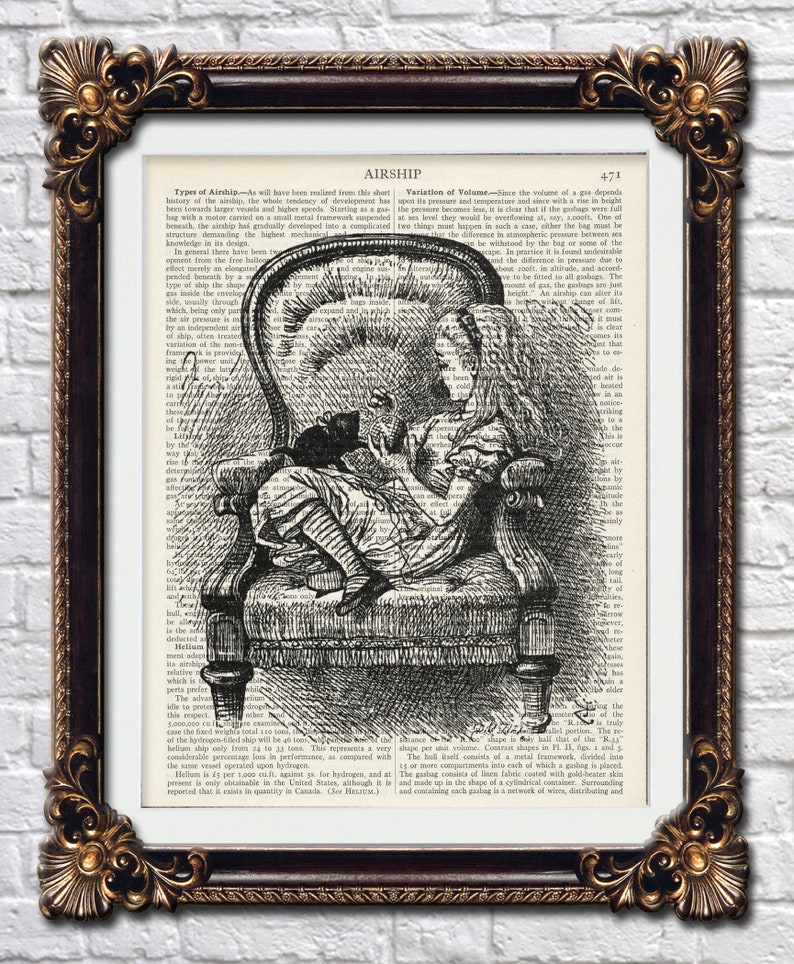 Alice in Wonderland Which Way to Go Quote Dictionary Print Retro Kitsch ...