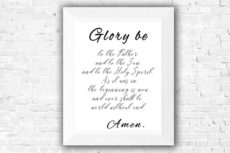 Glory Be Prayer Christian Art Catholic Gifts Catholic Art - Etsy