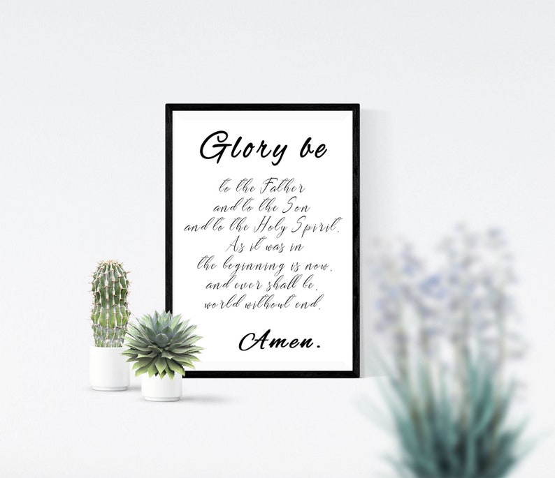 Glory Be Prayer Christian Art Catholic Gifts Catholic Art - Etsy