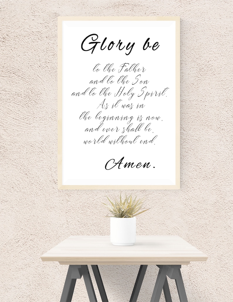 Glory Be Prayer Christian Art Catholic Gifts Catholic Art - Etsy