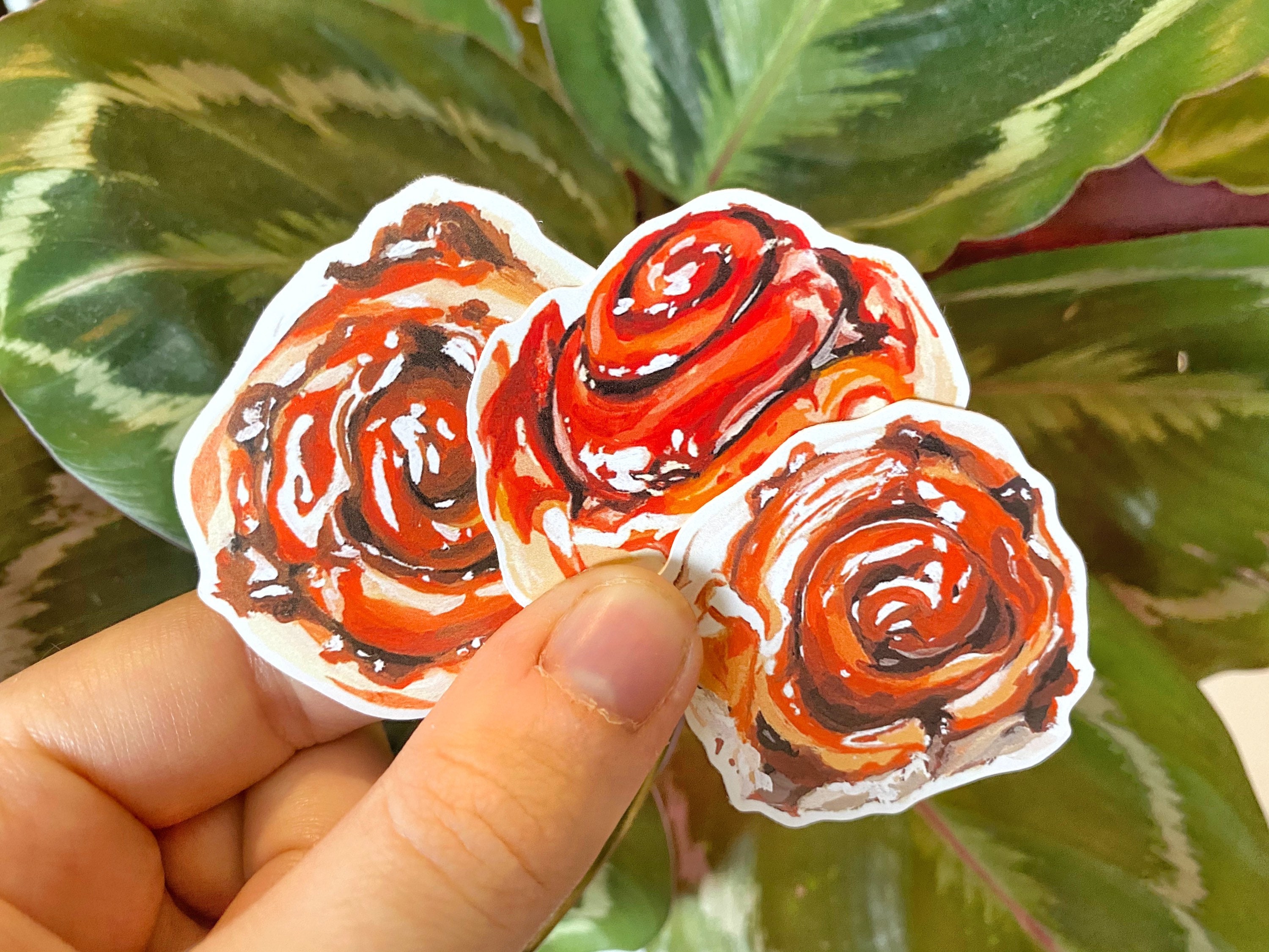 Cinnabon Sticker Set of 3 Cute Food Stickers Cinnamon Bun | Etsy