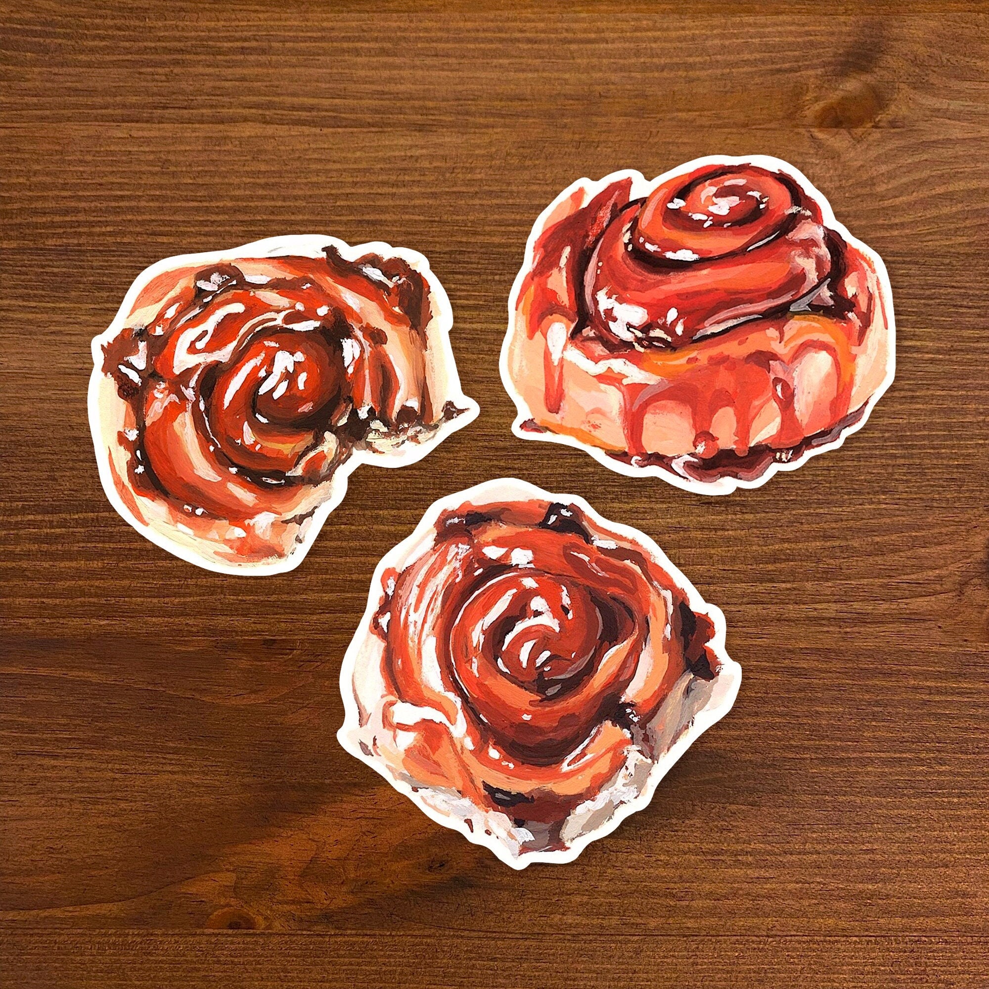 Cinnabon Sticker Set of 3 Cute Food Stickers Cinnamon Bun | Etsy