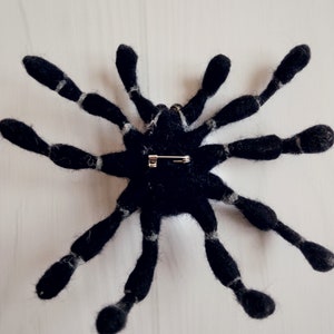Needle Felted Spider Brooch, Black Realistic Spider Pin, Tarantula ...