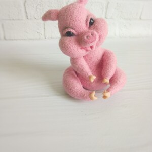 Needle Felted Pink Pig, OOAK сute Piglet, Easter Gift for Pig Lovers - Etsy