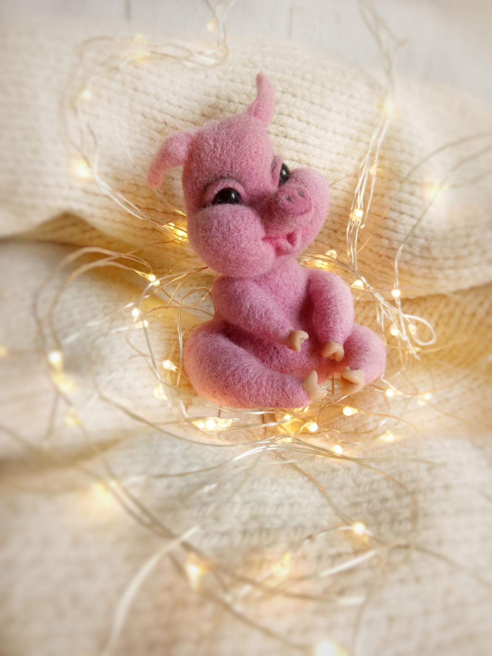 Needle Felted Pink Pig, OOAK сute Piglet, Easter Gift for Pig Lovers - Etsy