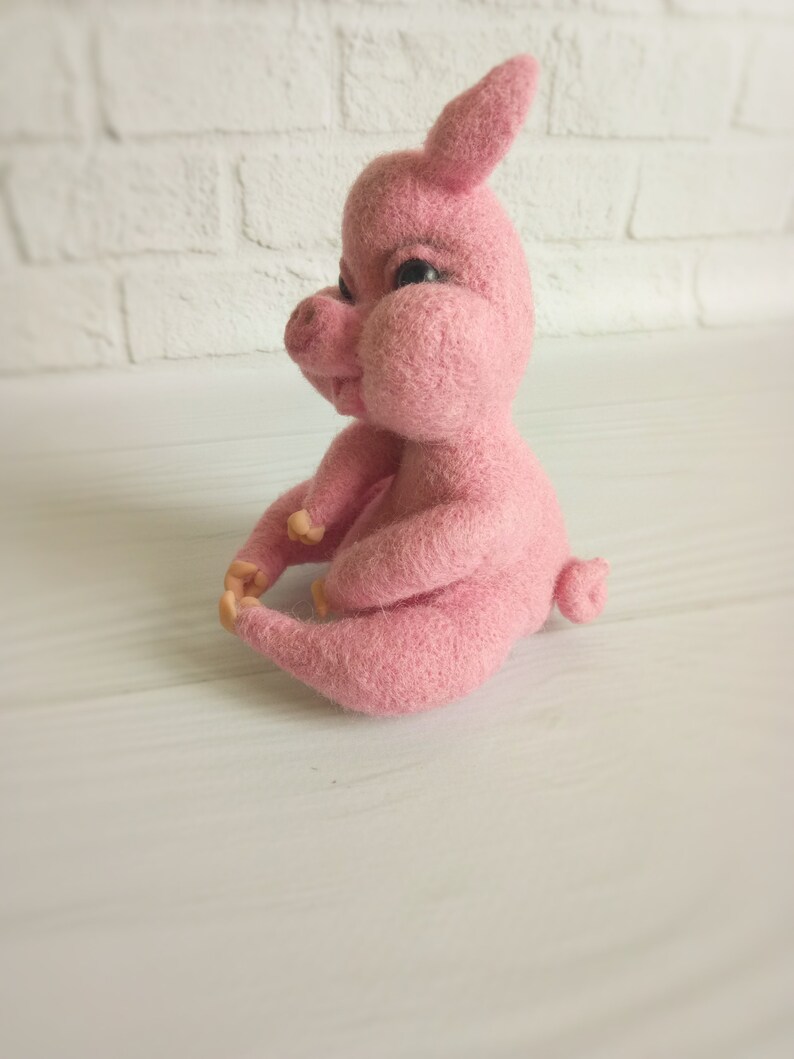 Needle Felted Pink Pig OOAK сute Piglet Easter Gift for Pig | Etsy