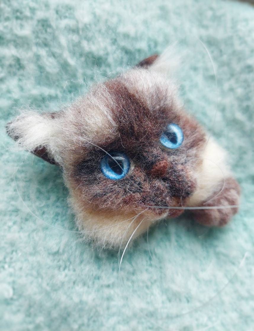 Siamese Cat Brooch as a Perfect Cat Mother Gift Realistic Cat - Etsy