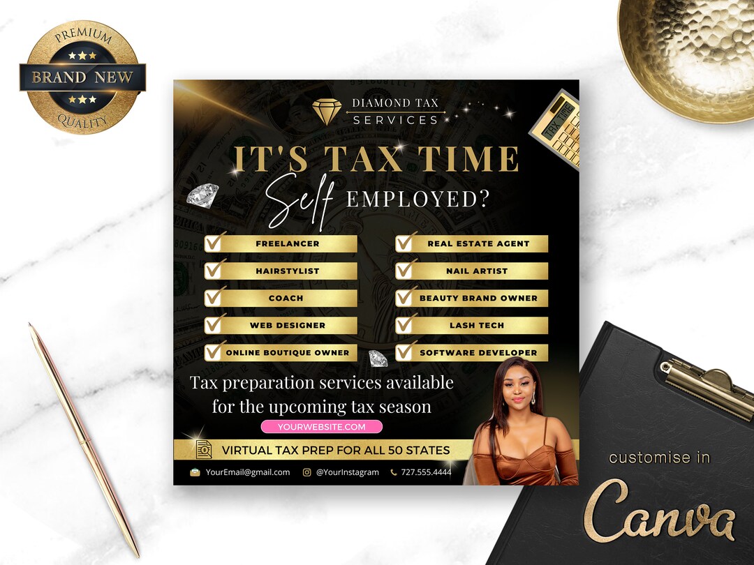 Tax Preparation Flyer Tax Services Promotion CPA Social Media Post Tax ...