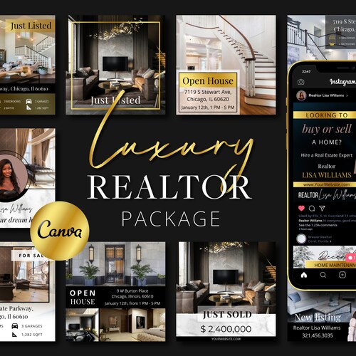Luxury Real Estate Agent Posts Instagram Posts for Real - Etsy
