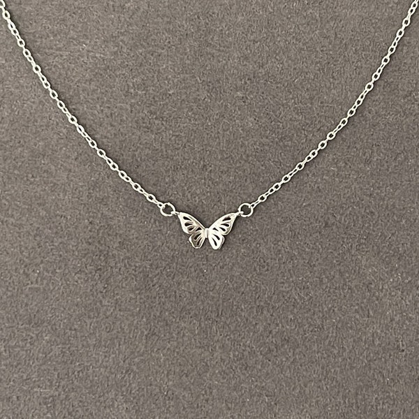 Butterfly Necklace Silver - Etsy