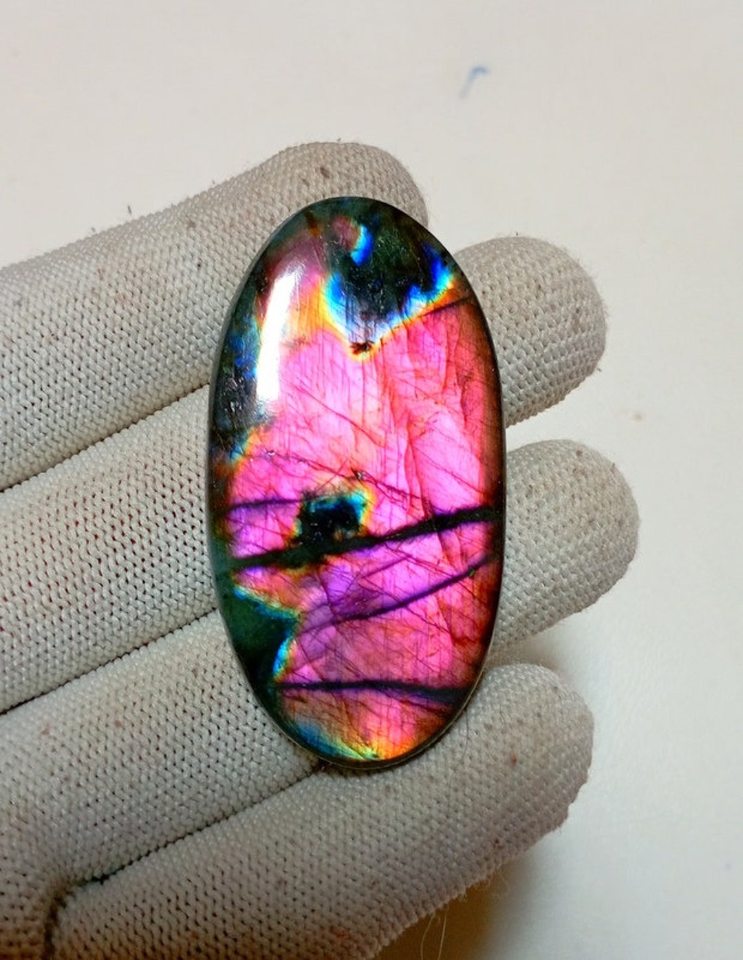 100% Natural Pink Fire Labradorite Pink Fire Labradorite Cabochon Loose ...
