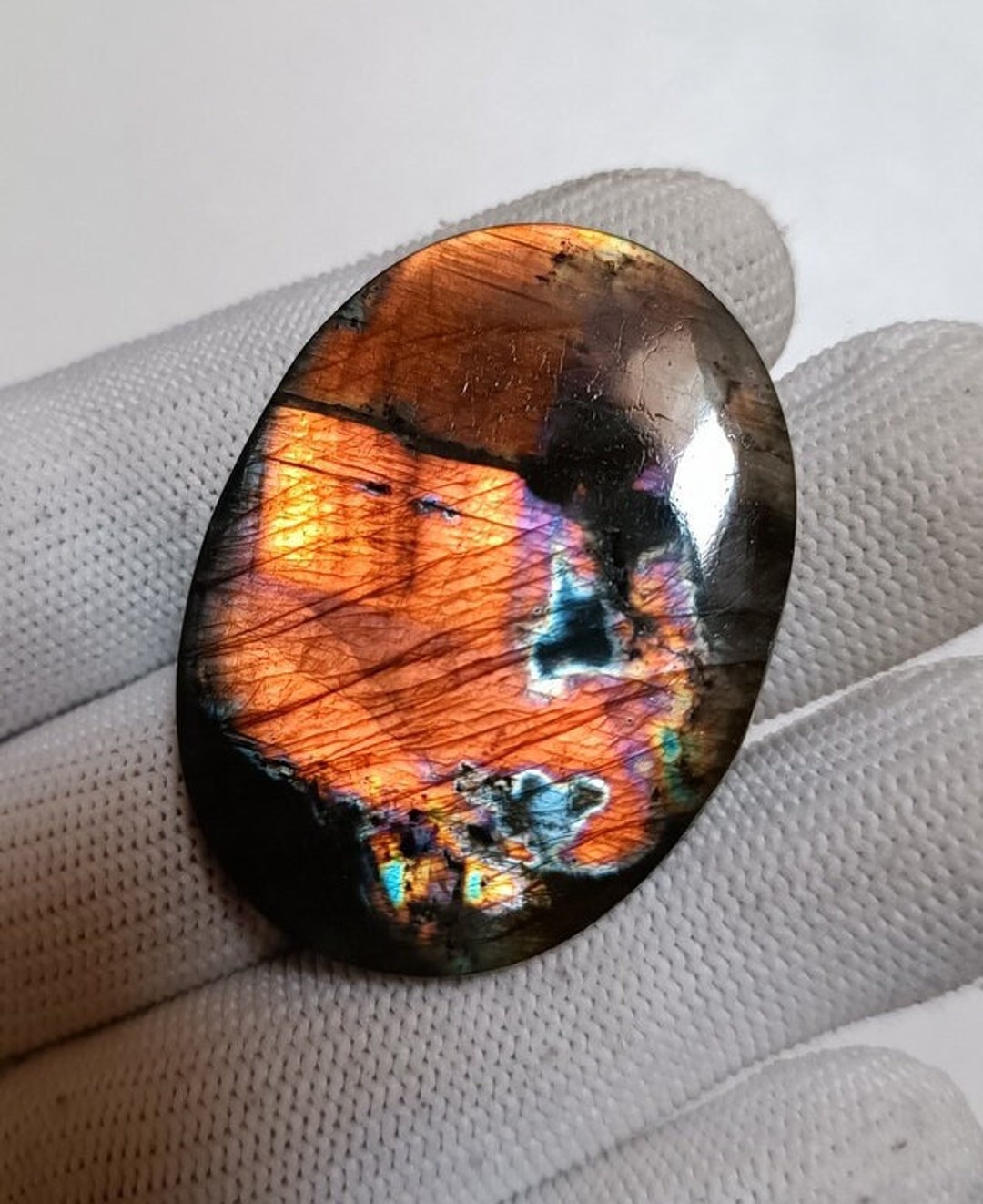 Orange Fire Labradorite Spectrolite Fire Labradorite Cabochon Loose ...