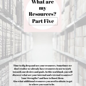 What Are My Resources Workbook Part 5 - Etsy