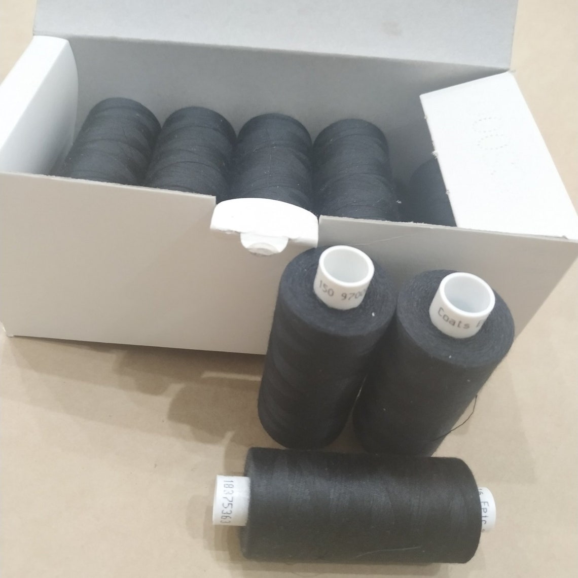 Coats 1000 M Sewing Thread Polyester Black Sewing Thread | Etsy