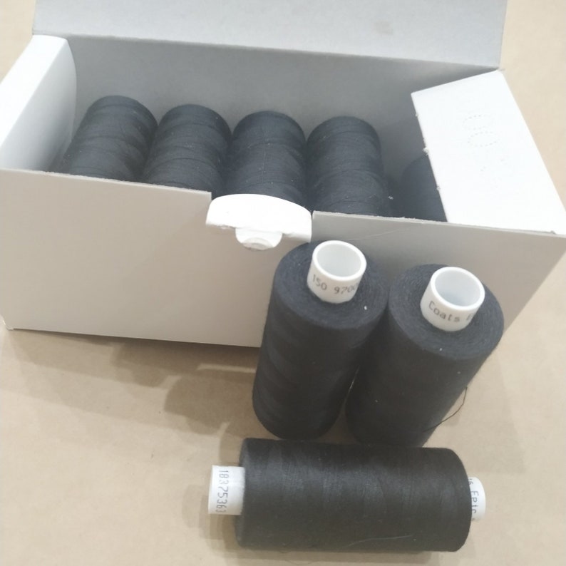 Coats 1000 M Sewing Thread Polyester Black Sewing Thread | Etsy