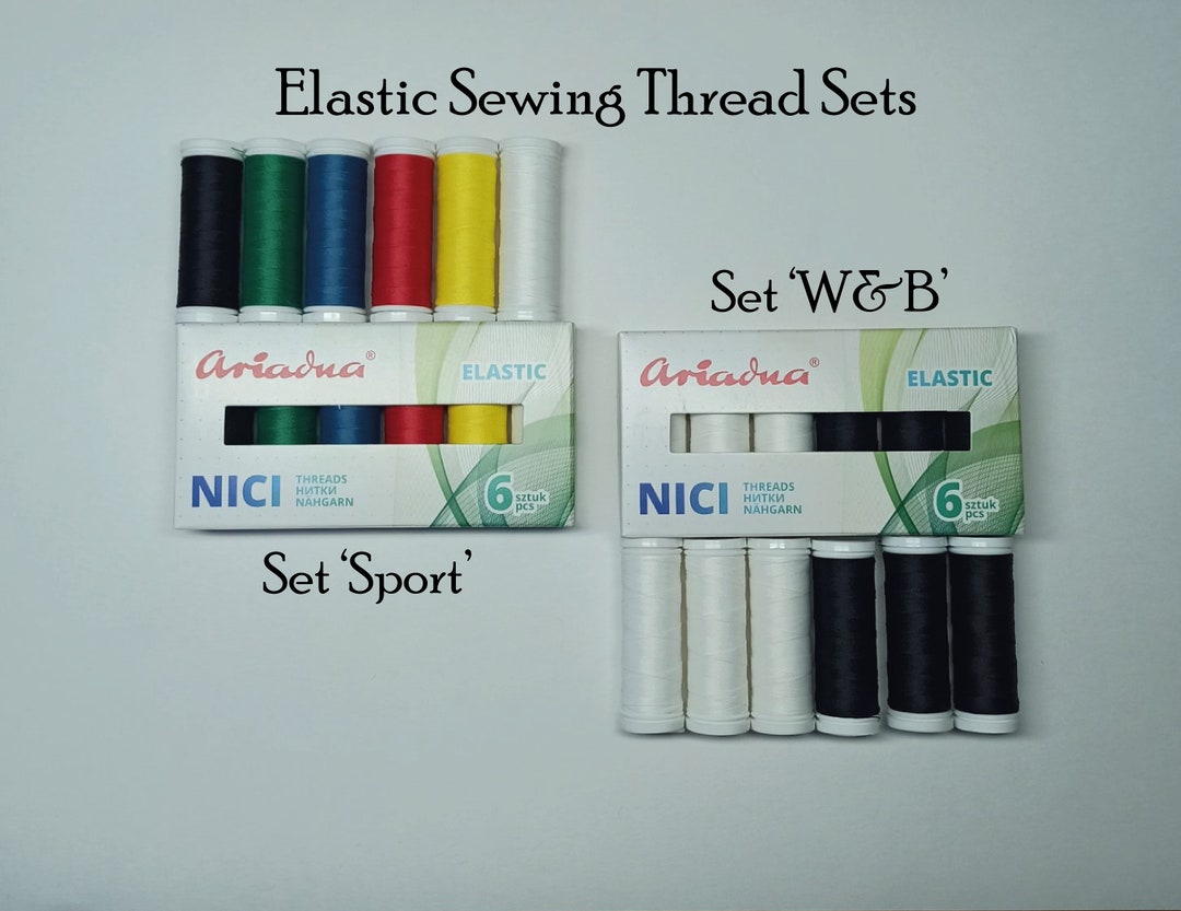 Set of Elastic Polyester Sewing Thread 6 Spools Set - Etsy