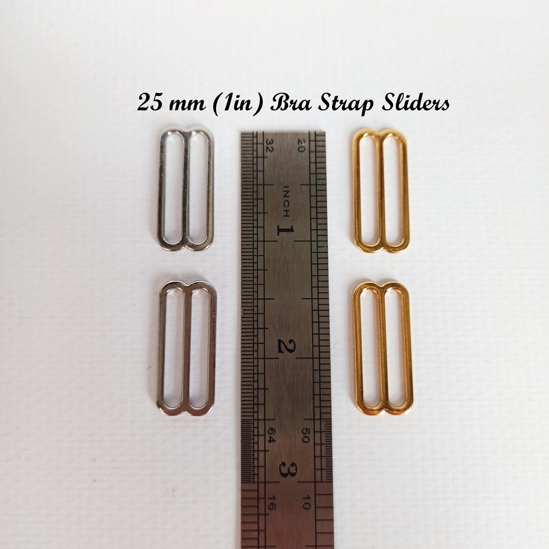 25 Mm (1") Bra Strap Sliders for Swimwear or Bra Making - Silver or ...