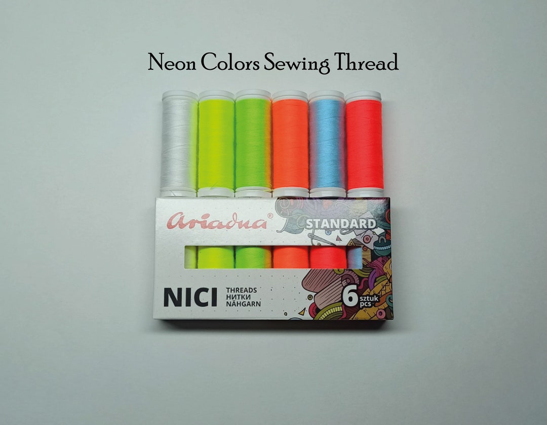 Set of NEON Colors Sewing Thread 6 Spools Set - Etsy