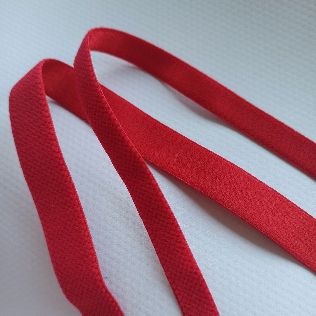 Classic Red Bra Strap Elastic 10 and 15mm (3/8" and 5/8") Wide Plush ...