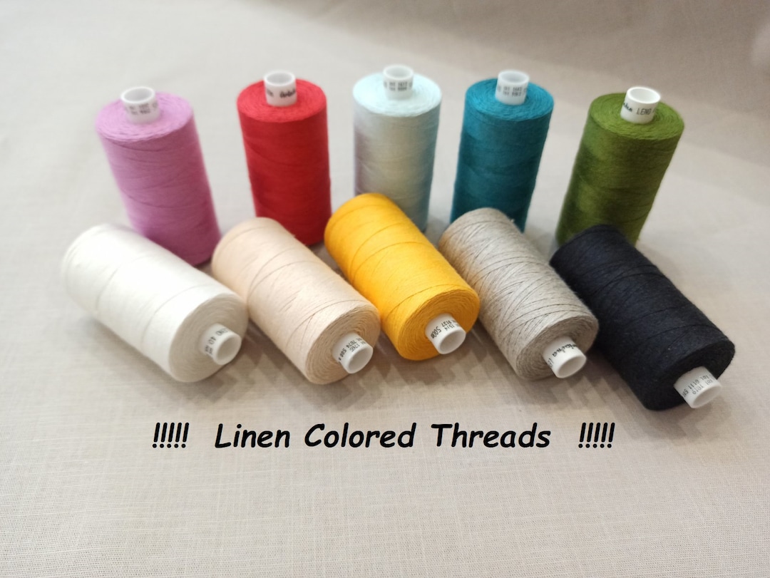 100% Linen Colored Thread 500 M Spool - 8 COLORS! - Etsy