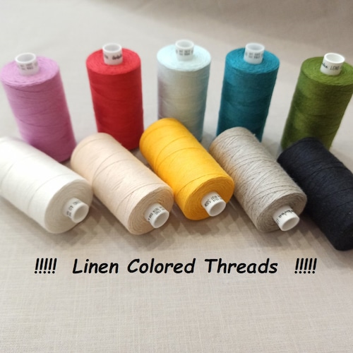 100% Linen Thread Natural and Bleached 500 M Spool - Etsy