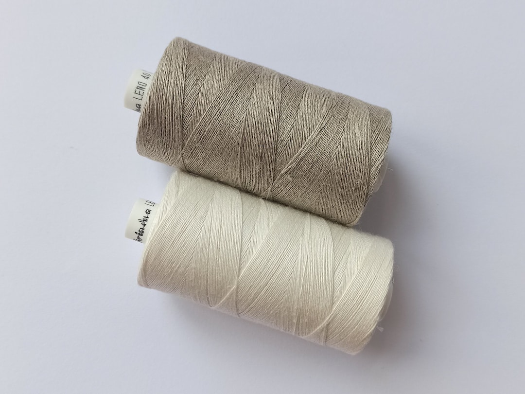 100% Linen Thread Natural and Bleached 500 M Spool - Etsy