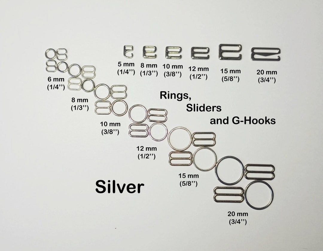 Silver Metal Rings, Sliders and G-hooks - Premium Quality Metal Bra ...