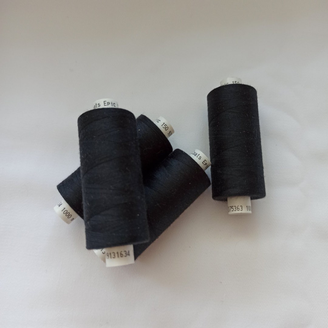 Coats 1000 M Sewing Thread Polyester Black Sewing Thread - Etsy