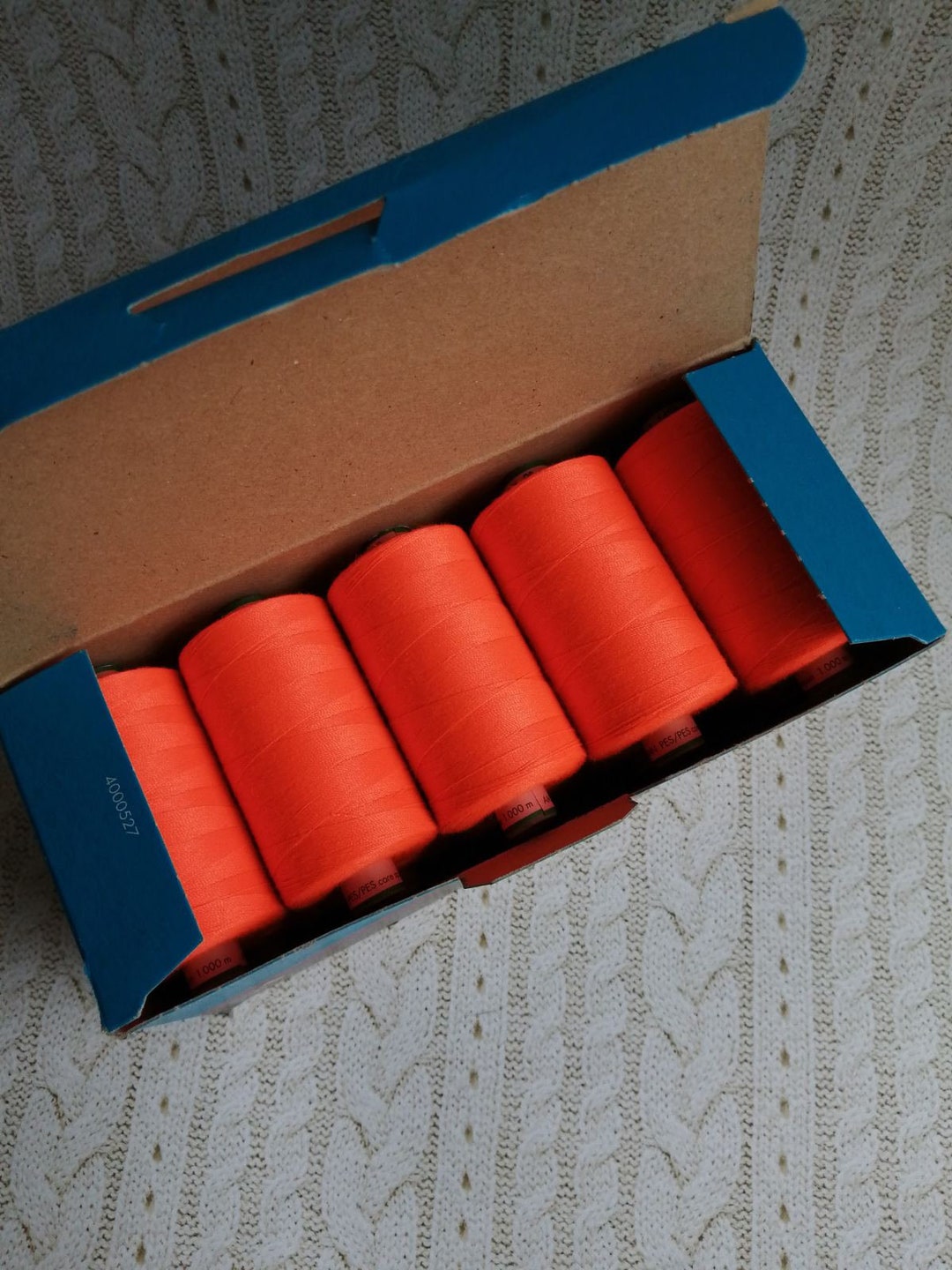 Amann Saba C 80, Sewing Thread, Polyester, 1000m, Neon Orange Col. 1428 ...