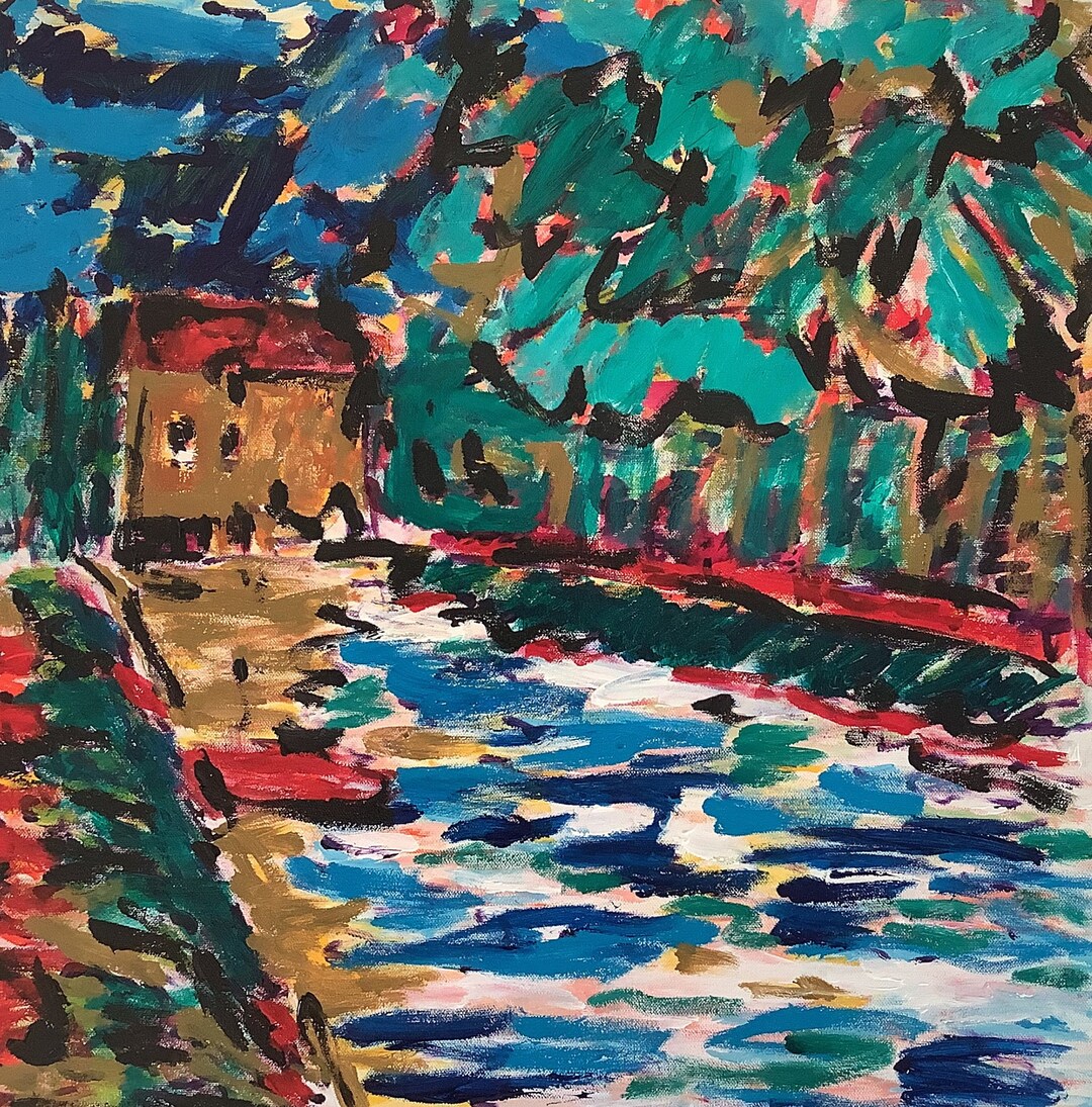 Original Painting of Watermill at Lode Mill, Anglesey Abbey, Cambridge ...