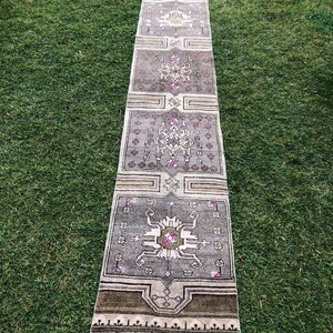 3x13 Runner Rug, Extra Long Runner, Neutral Turkish Rug, Oushak Rug ...