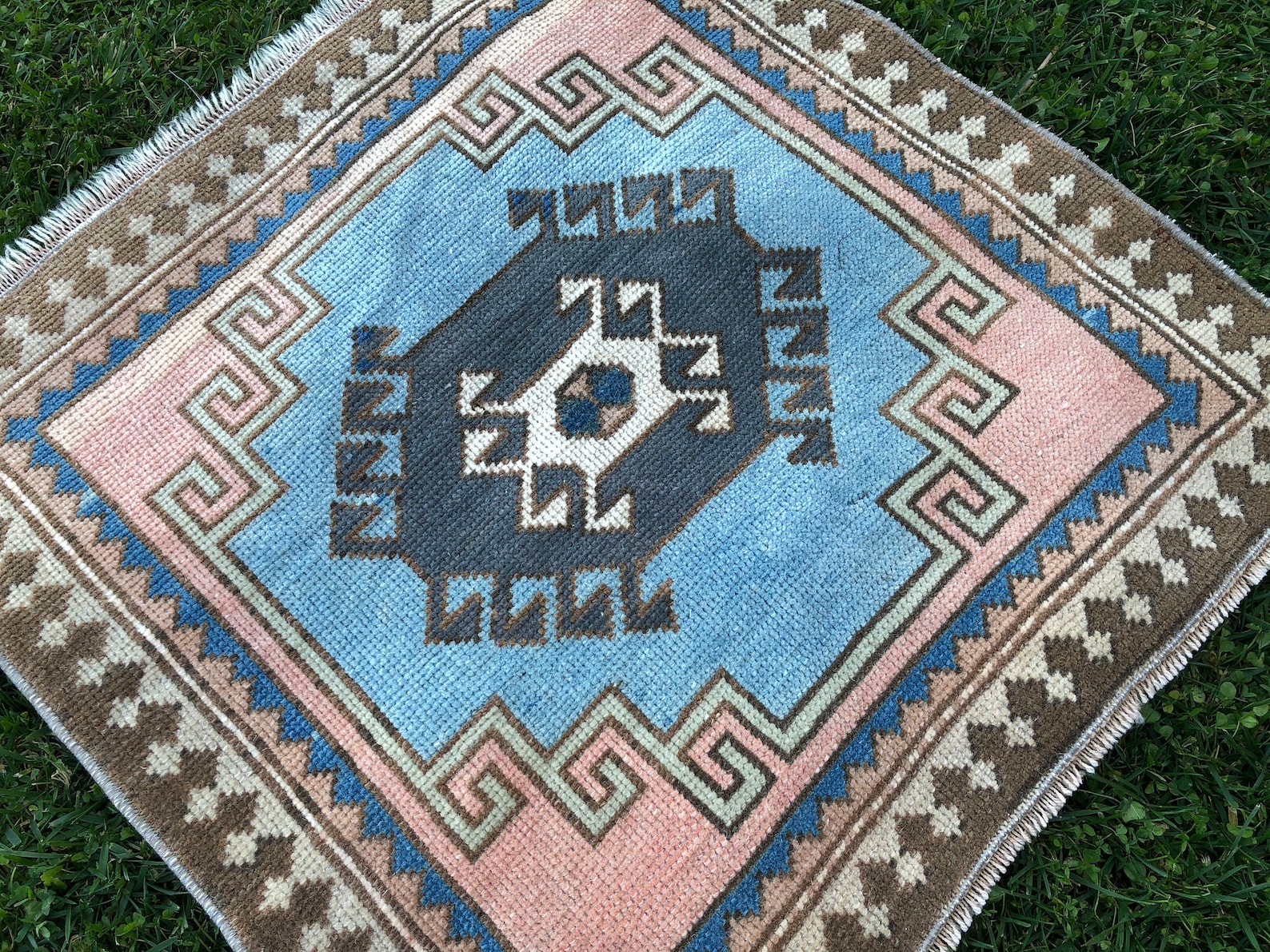 Square Oriental Rug for Gift Anatolian Small Rug 2x2 Oushak | Etsy