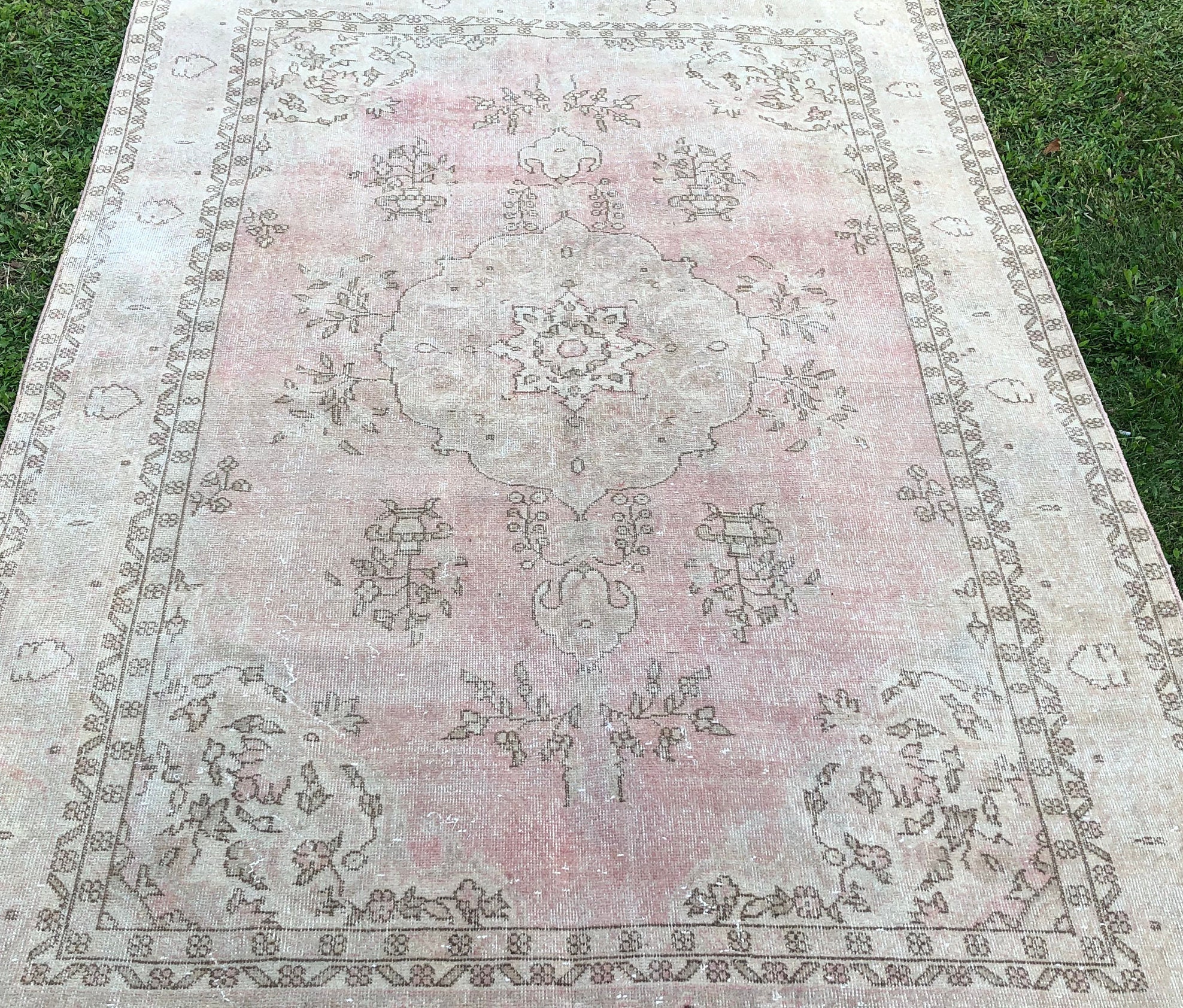 Large Oushak Rug Farmhouse Area Rug 6x10 Vintage Rug Wool | Etsy