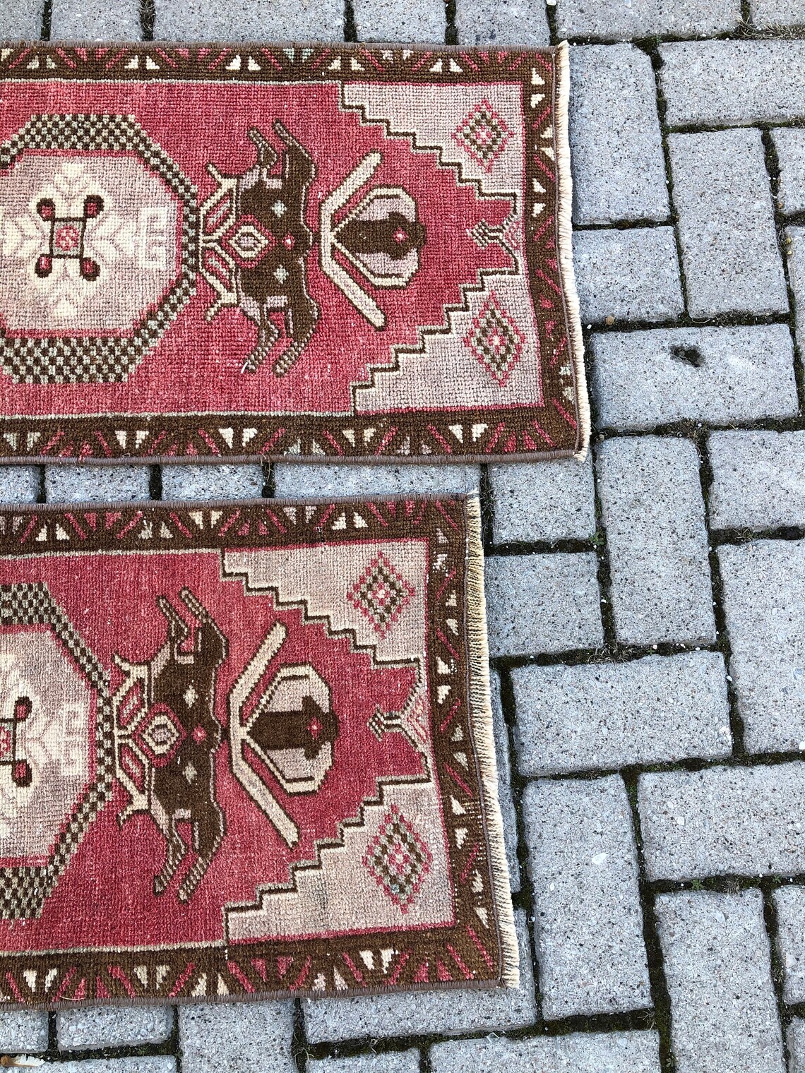 Pair Oushak Rugs Bath Rug Set Twin Rug Matching Rugs Pink | Etsy