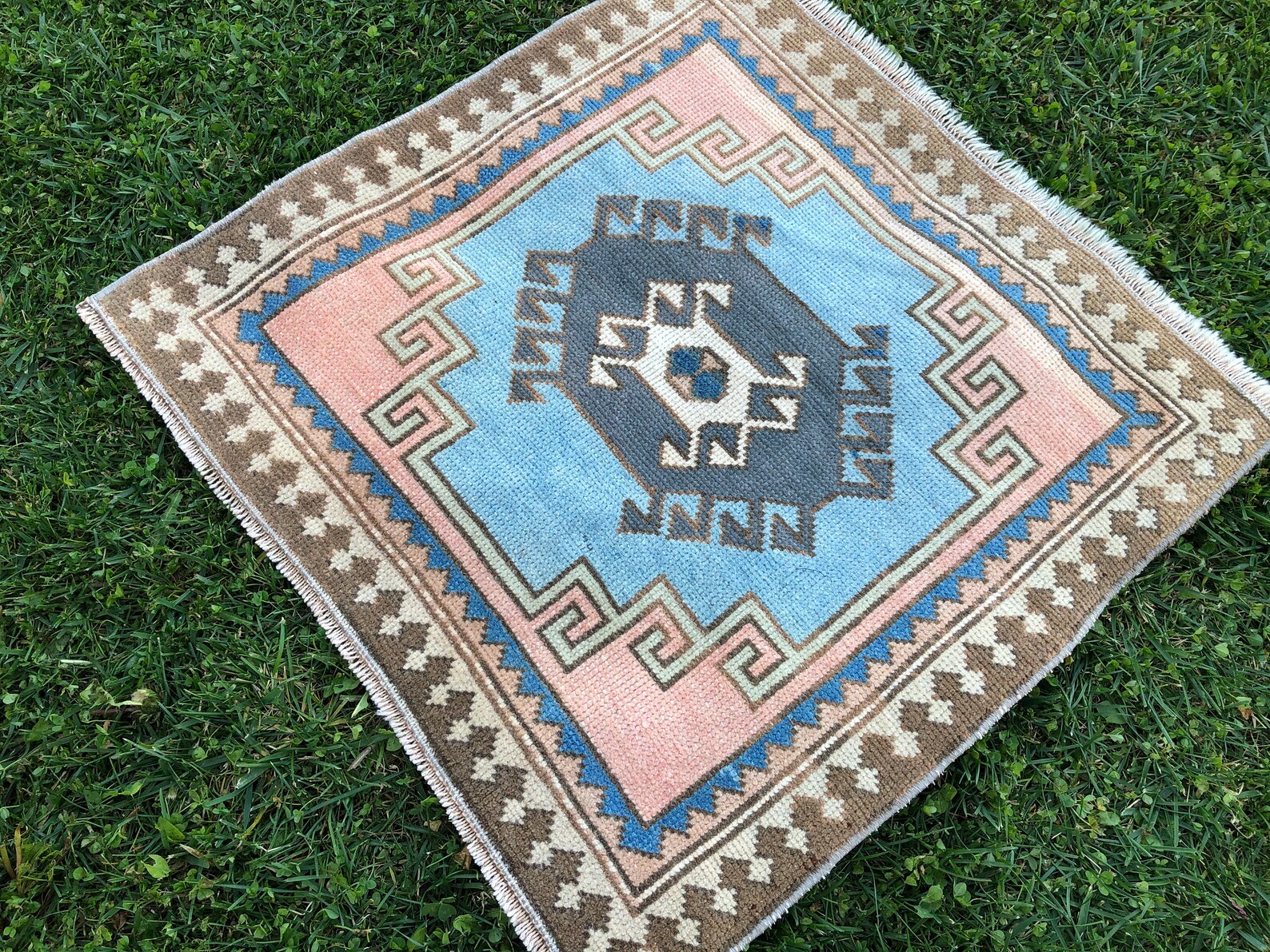 Square Oriental Rug for Gift Anatolian Small Rug 2x2 Oushak | Etsy