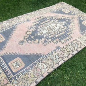 Turkish Pink Rug 4x7 Vintage Rug Oushak Area Rug Wide - Etsy