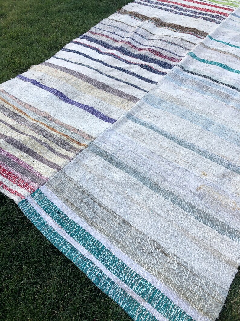 Bohemian Rag Rug Large Vintage Area Rug Hand Loomed Rug for - Etsy