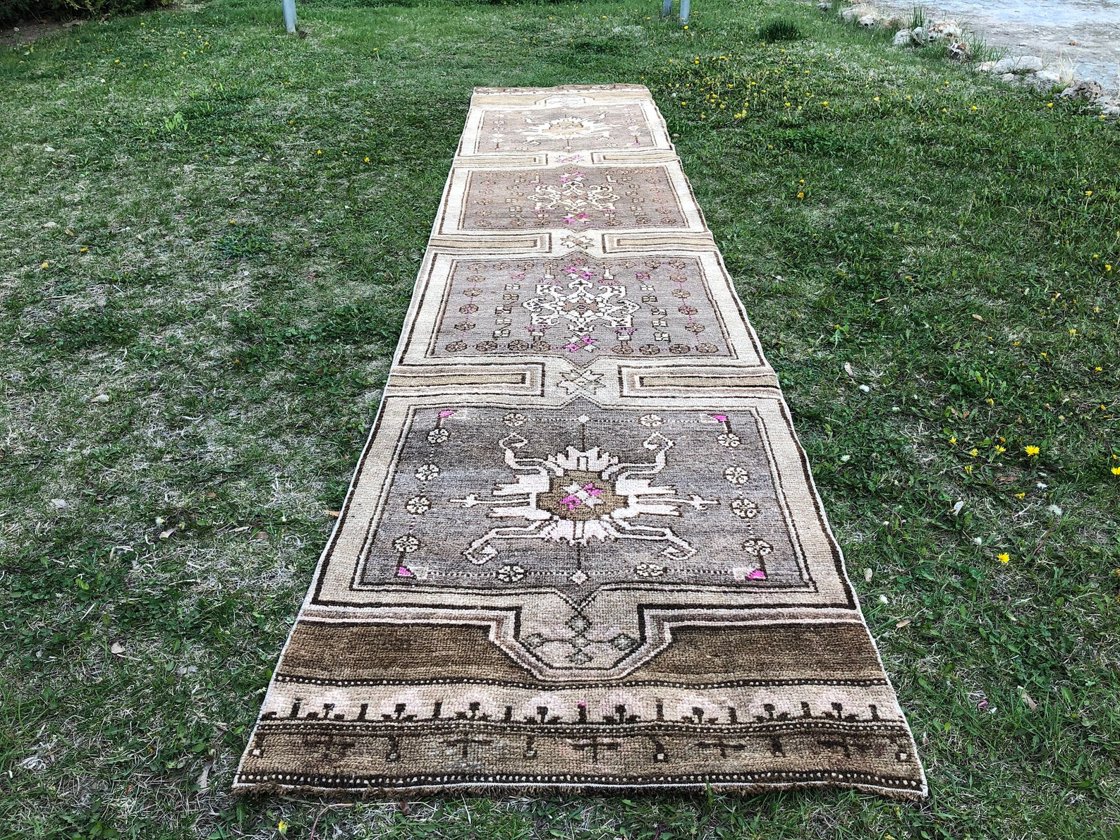 3x13 Runner Rug Extra Long Runner Neutral Turkish Rug - Etsy