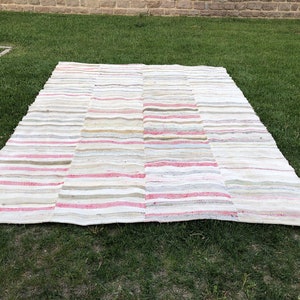 Large Rag Rug, Hand Loomed Rugs, Flatweave Kilim Rug, 7x10 Moroccan Rug ...
