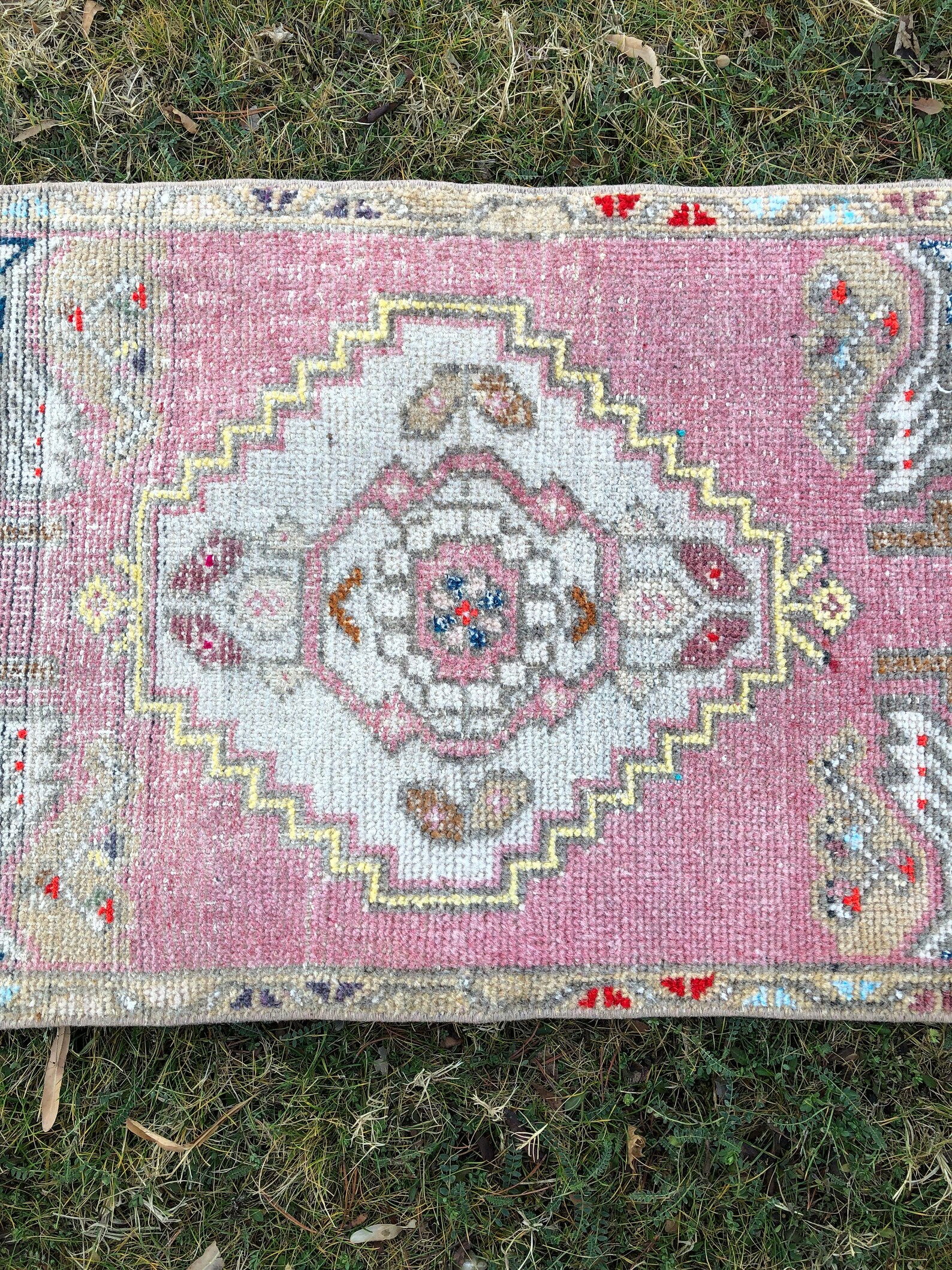 Pink Turkish Rug Small Oushak Runner Vintage Bathroom Rug - Etsy