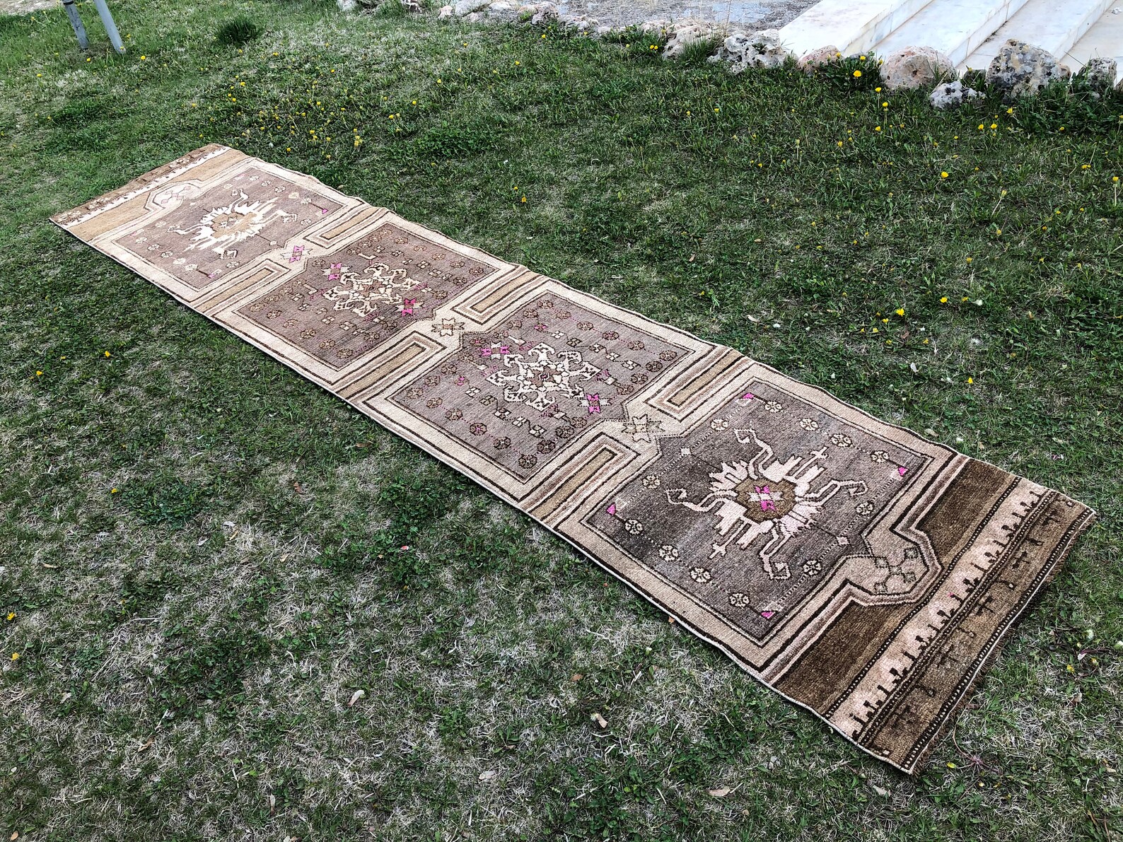 3x13 Runner Rug Extra Long Runner Neutral Turkish Rug | Etsy
