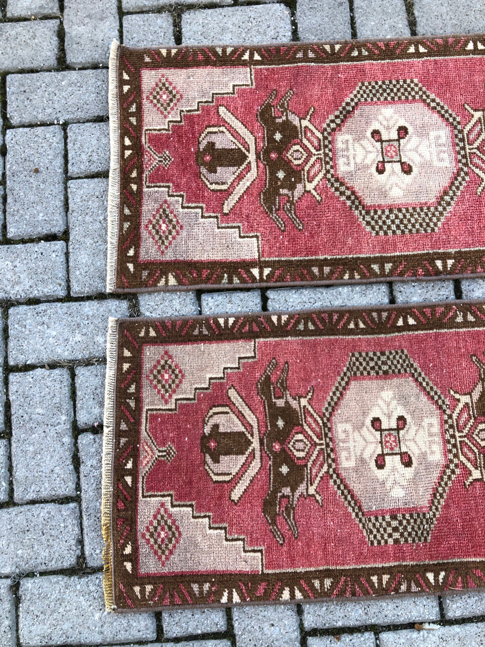 Pair Oushak Rugs Bath Rug Set Twin Rug Matching Rugs Pink | Etsy